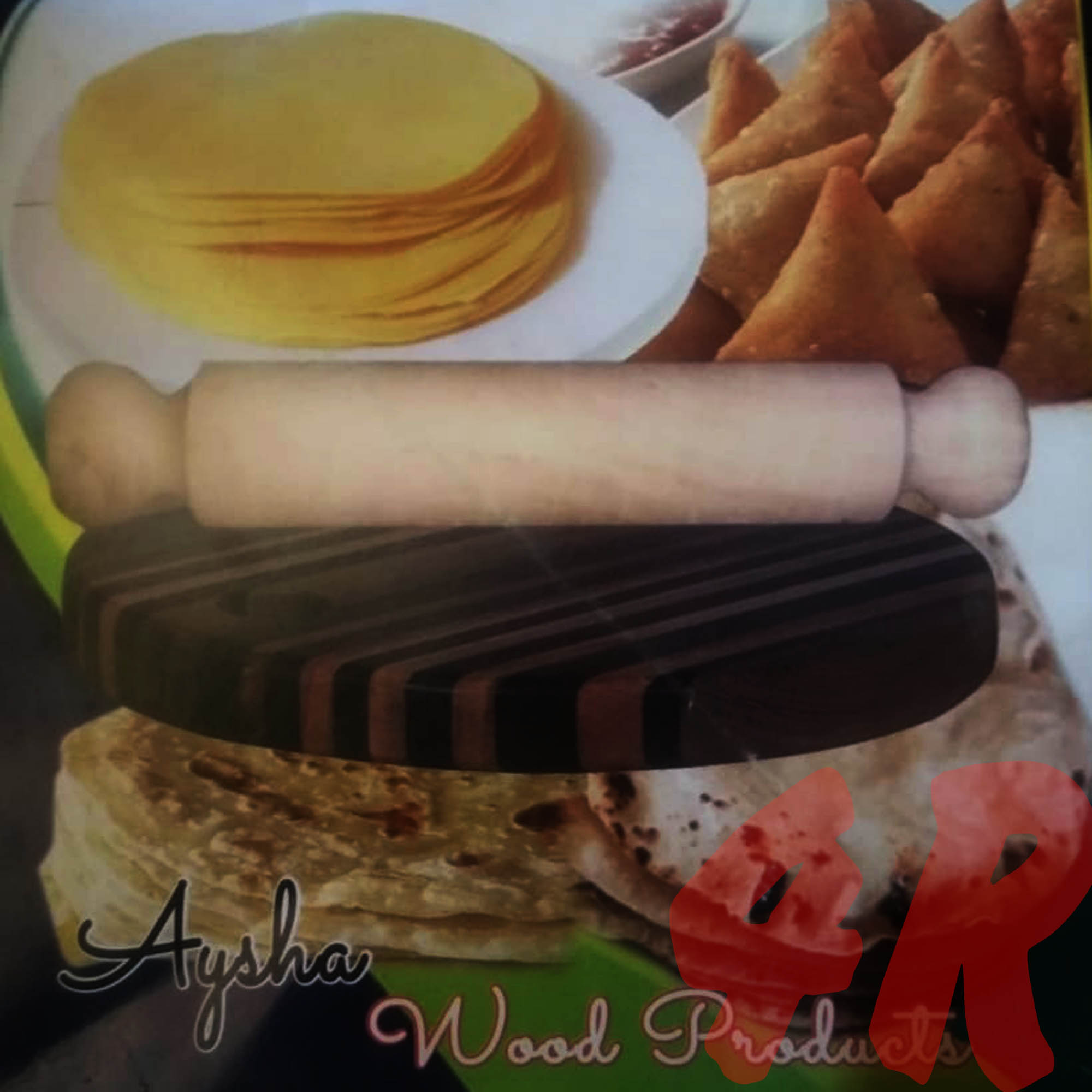 Handmade Wooden Chapati Making Round Serving Board Roti Maker with ...