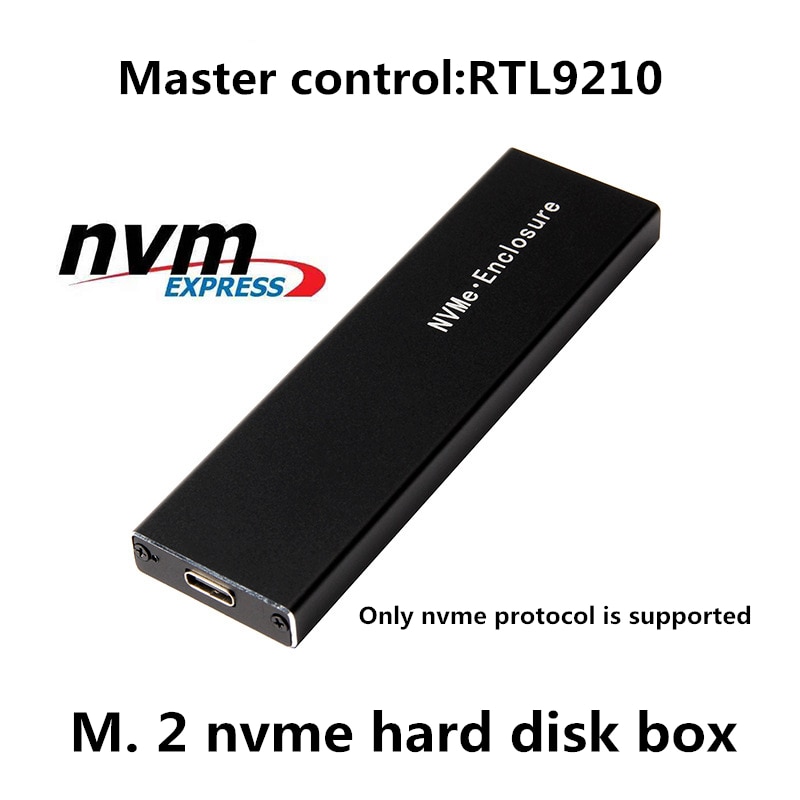 【black 】 Usb3.1 to nvme hard disk box all aluminum rtl9210 ngff PCIe m ...