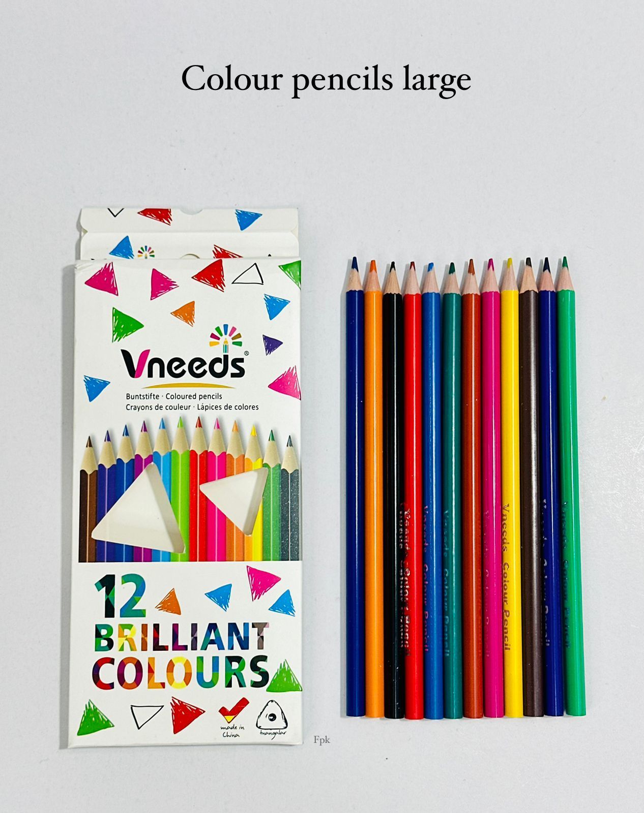 Buy Multicolor Set of 12 Large Colour Pencils - Vivid Shades for