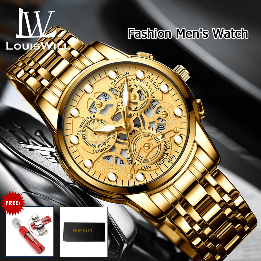 Men Wristwatches Waterproof Luxury Golden Wrist Watch For men | Daraz.lk