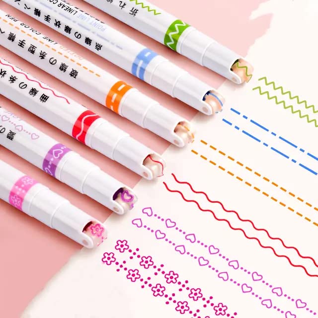 6pcs border pen -New Arrival Stationery Roller Pen Markers With 6 ...