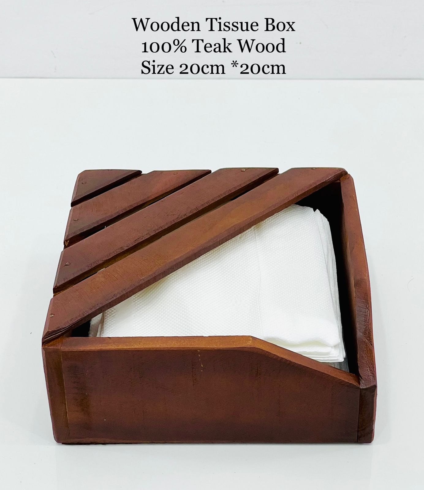 Buy No 2 Premium Teak Wood Tissue Holder - Elegant and Functiona