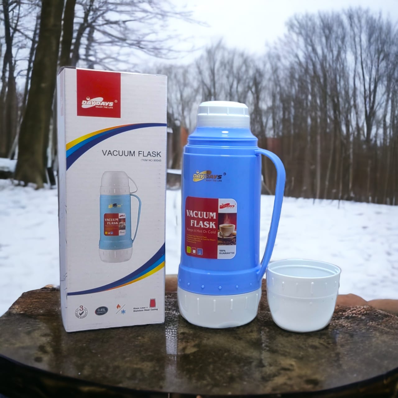 Day Days 2 IN 1 Vacuum Flask 450ml / Coffee Tea Hot water Stainless Steel Flash Bottle Land Mart ...