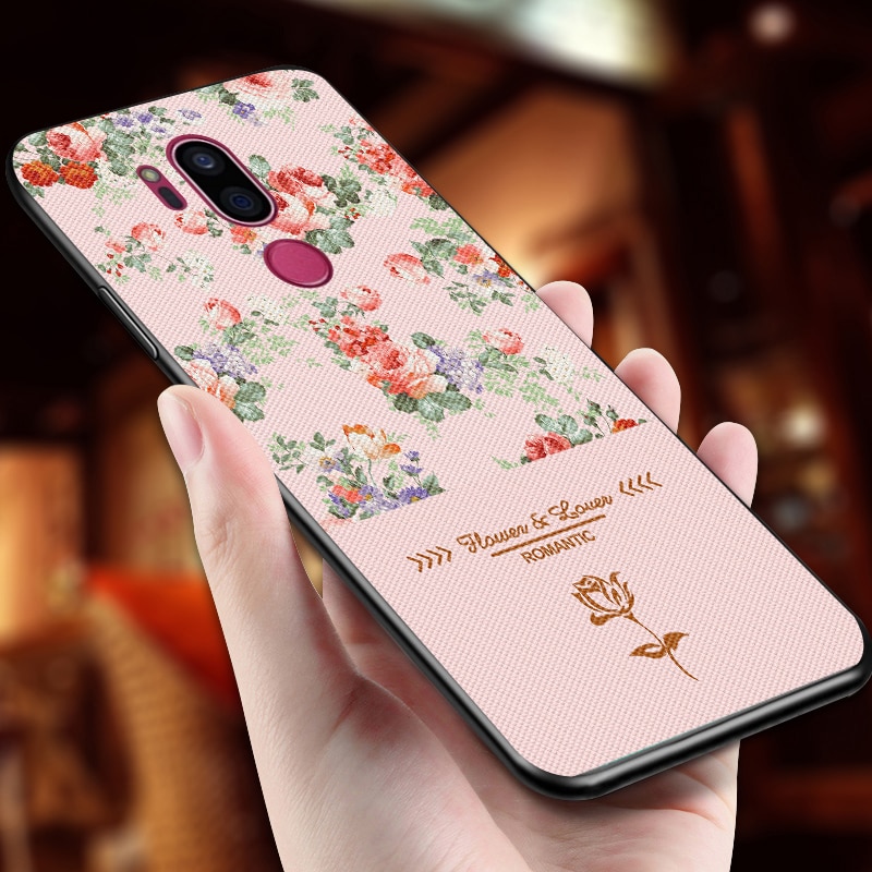3D Floral Matte Silicone Cases For LG Optimus G5 G6 G7 ThinQ Luxury ...