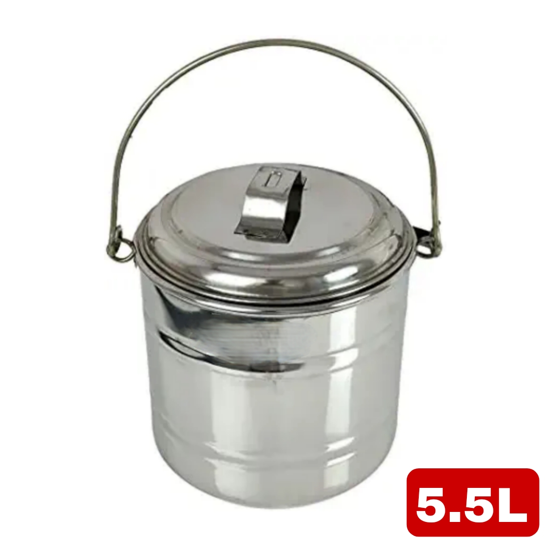 Steels Stainless Steel Silver Bucket with Lid for Kitchen Multipurpose ...