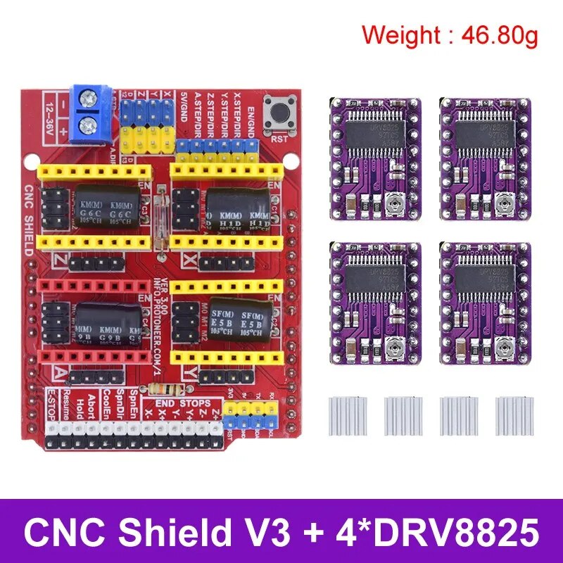 CNC Shield V3 Engraving Machine 3D Printe+ 4pcs DRV8825 Or A4988 Driver ...