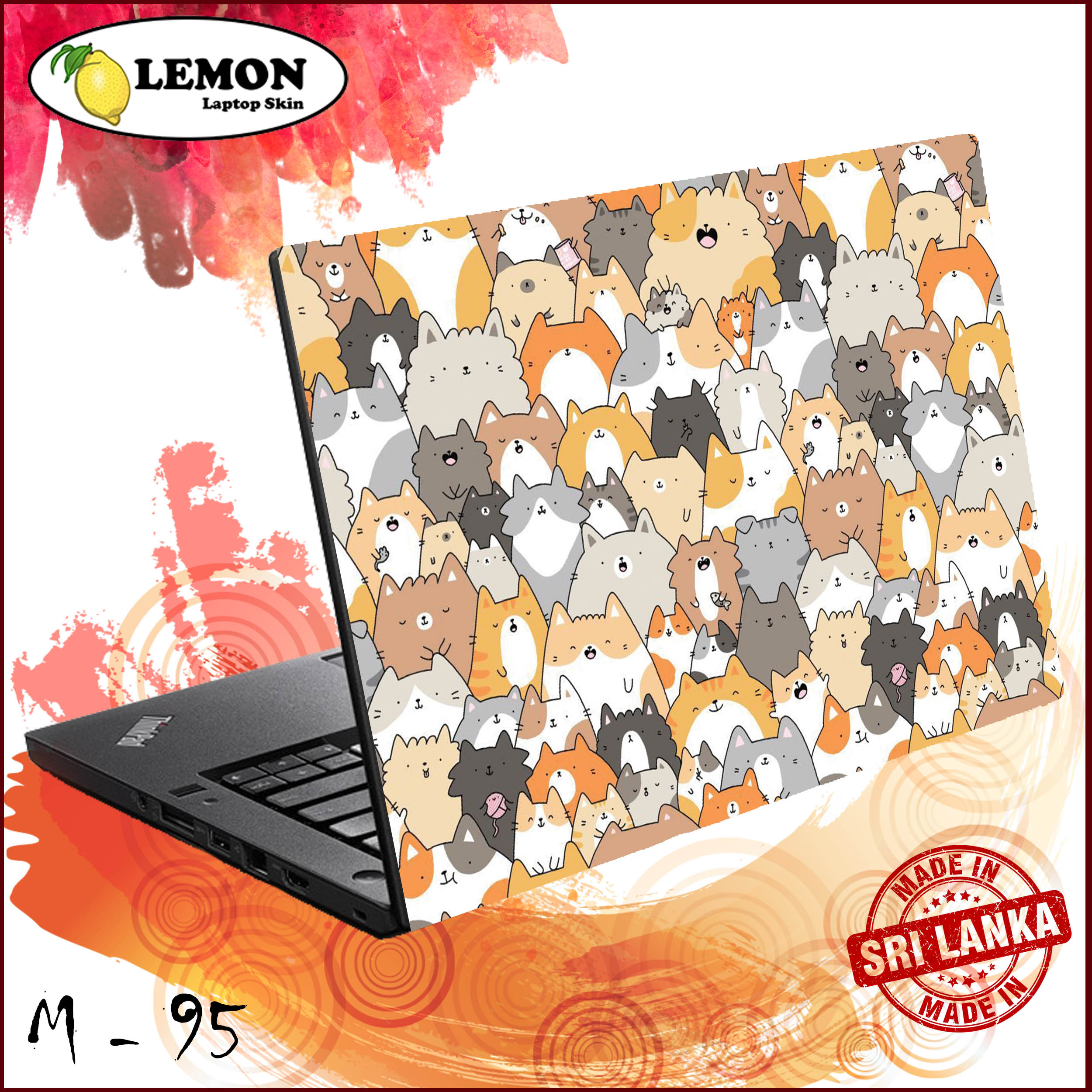 Cute Cats Laptop Skin Protector Sticker(For 15.6 inch Laptops) | Daraz.lk