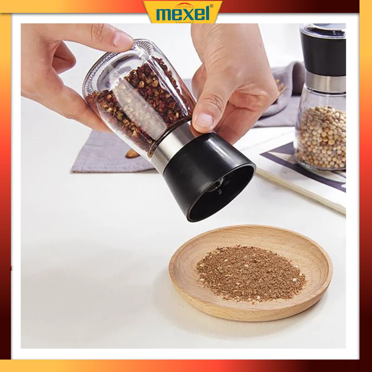 Pepper Grinder Spice Container Condiment Jar Grinding Glass Bottle - 1 ...