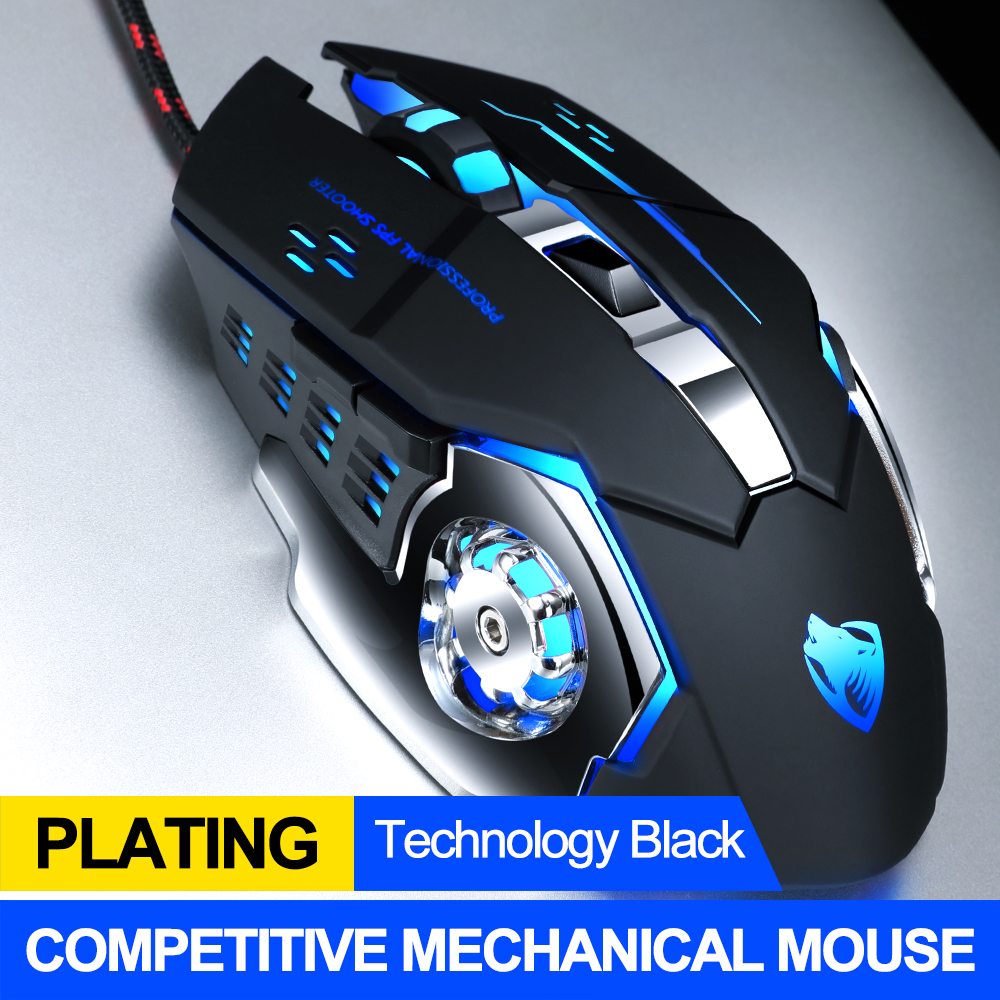 T-Wolf V7 Mechanic Gaming Mouse DPI Adjustable LED RGB Wired USB ...