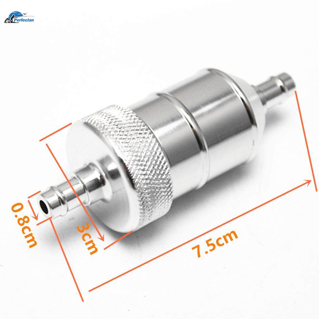 8mm 5/16\'\' Universal Chrome Aluminum Fuel Filter Car Petrol Inline ...