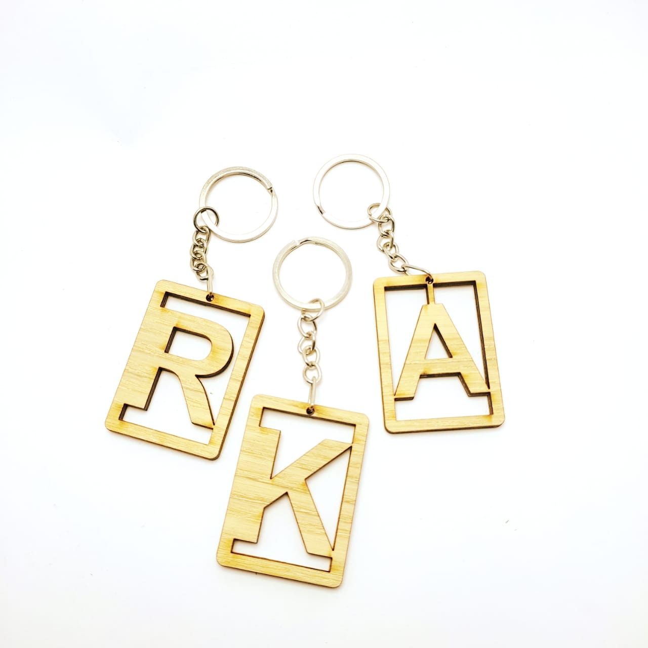 Wooden Alphabet Letter Key Tags: Key tags with wooden alphabet letters ...