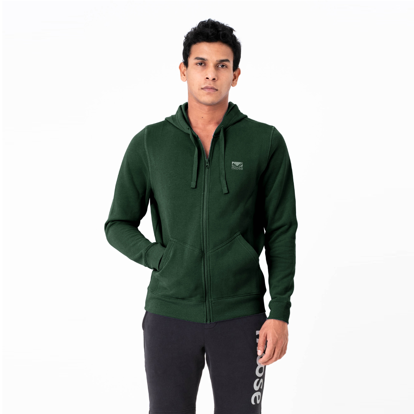 Moose Men’s Zip Up Hoodie - Deep Sea | Daraz.lk