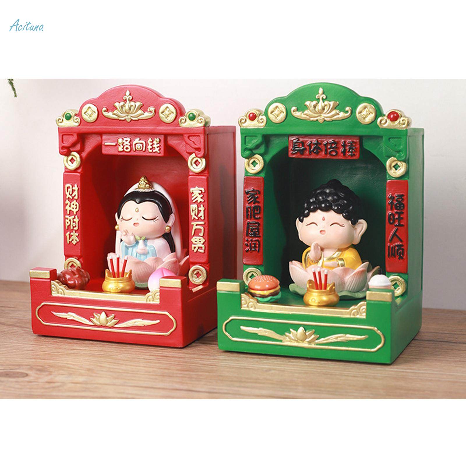Altar Shrine Miniature Display .3x3.9x5inch Resin Worship Pedestal Feng ...