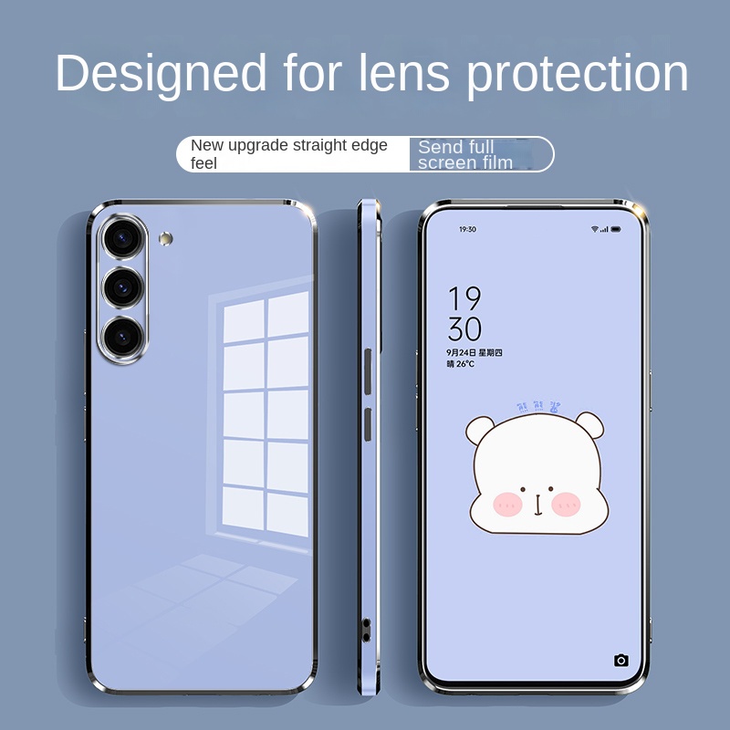 Samsung Galaxy S23 FE samsung s23FE S21 S20 FE Luxury Plating Straight Slim Edges Protection ...