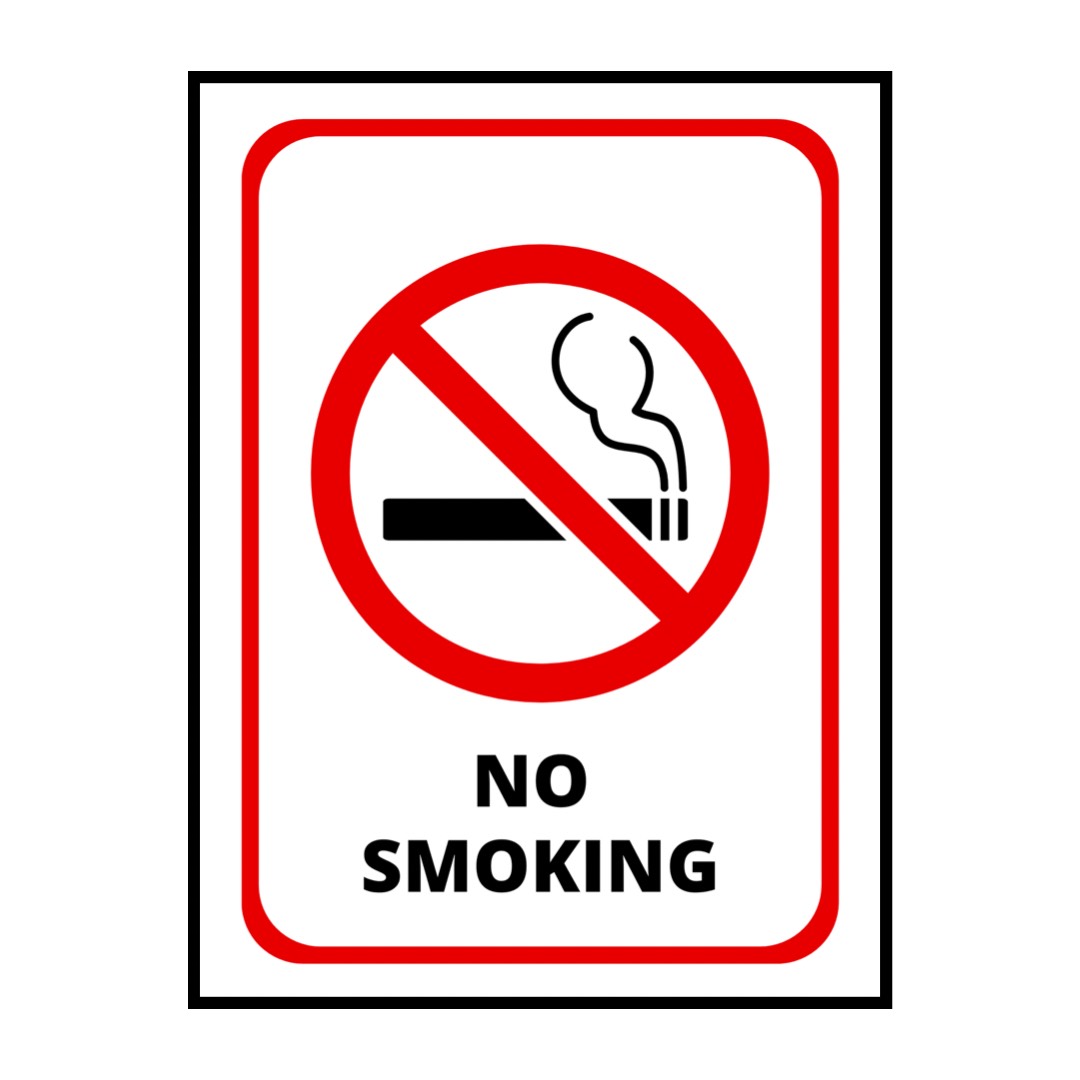 No Smoking Sign Board - 21cm X 30cm - White | Daraz.lk