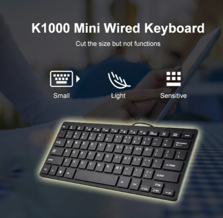 K1000 Mini Wired Keyboard 78 Keys - Black | Daraz.lk