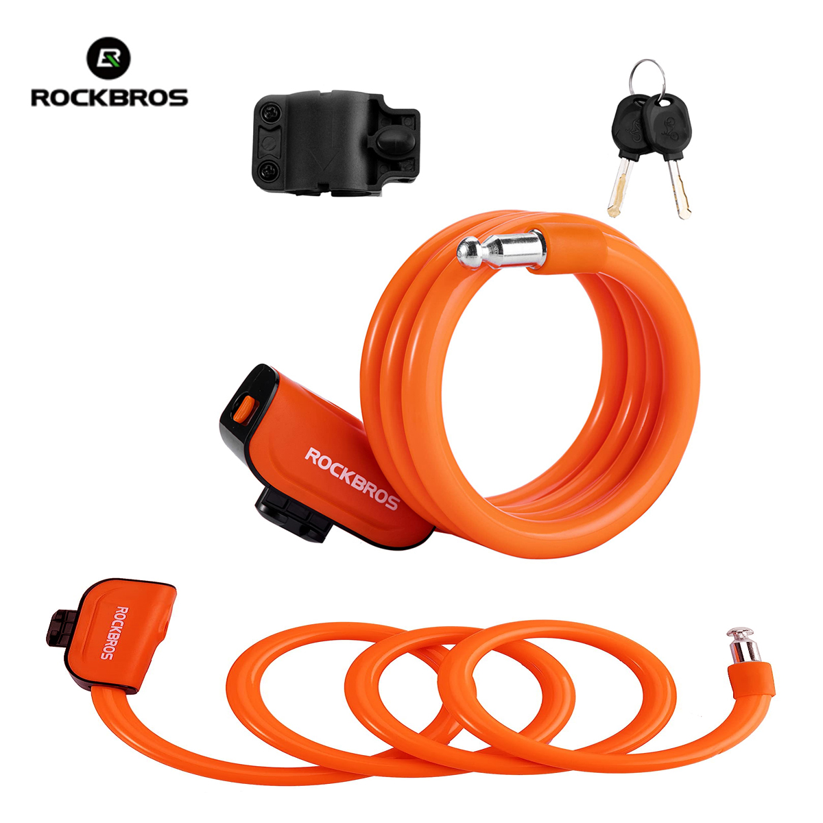 ROCKBROS Bike Lock Cable 4 Feet Bicycle Cable Lock with Mounting ...