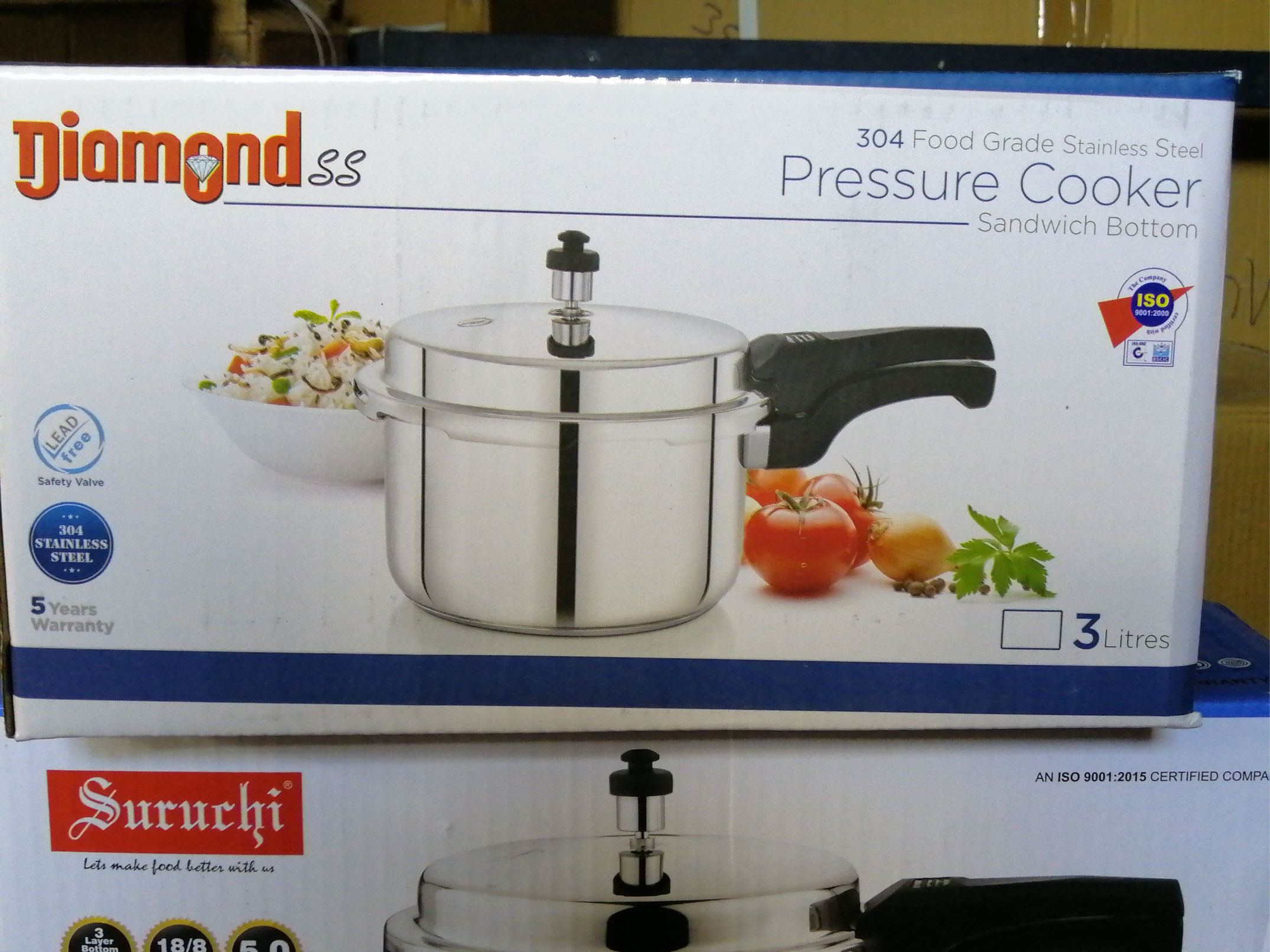 5L Stainless Steel Diamond Pressure Cooker | Daraz.lk