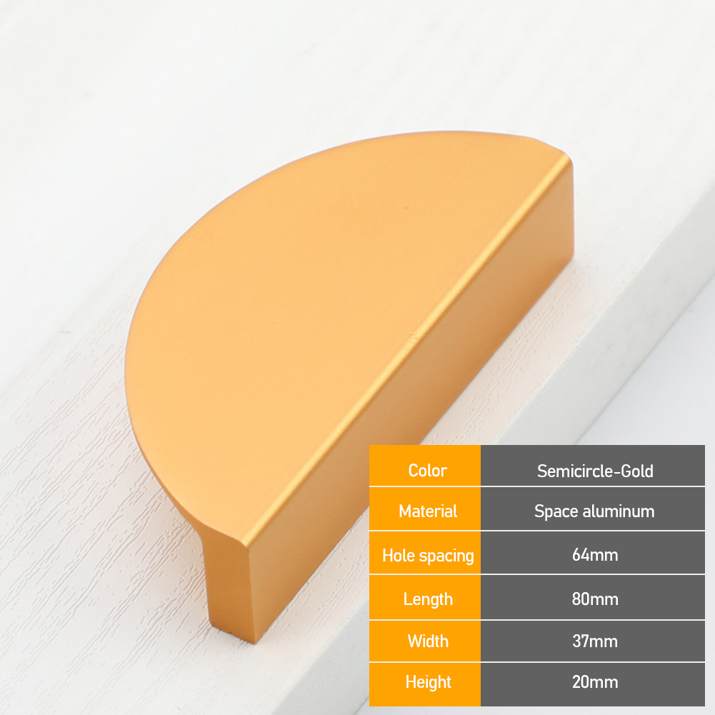 【Miga Plaza】1xHittime Hidden Cabinet Handles Black Gold Aluminum Alloy ...