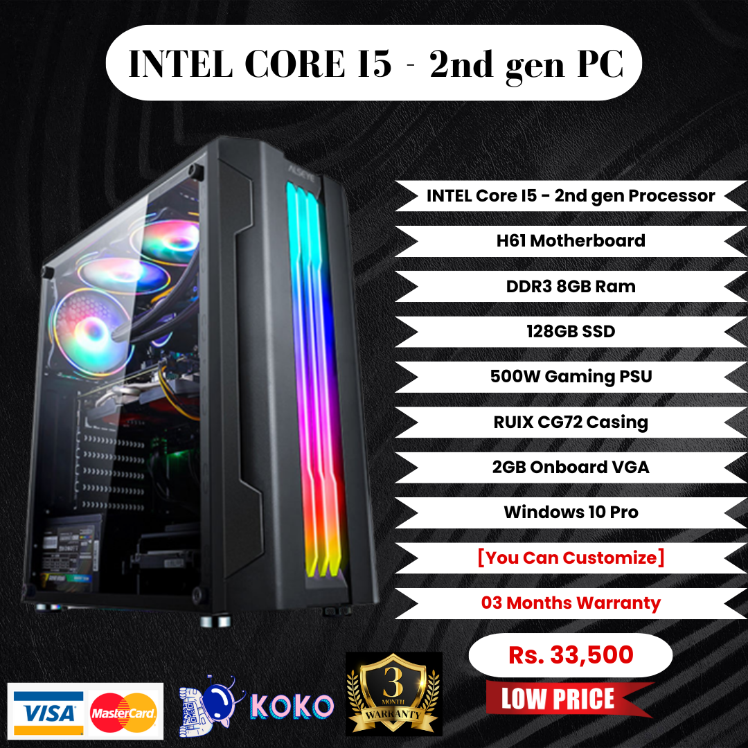 Intel Core I5 2nd Gen Gaming Budget Desktop PC | 8GB Ram | 500GB HDD ...