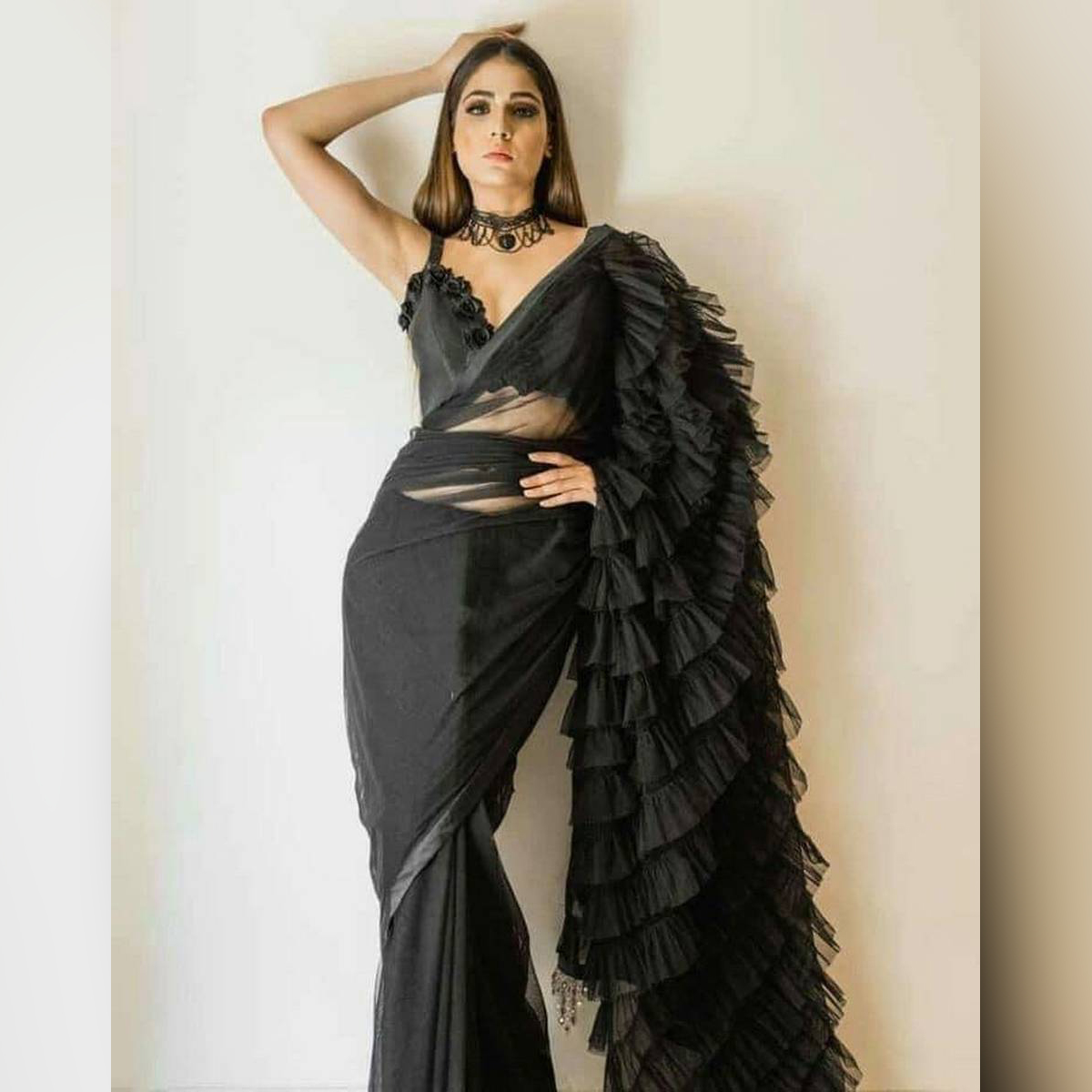 New Ruffle Saree | Daraz.lk