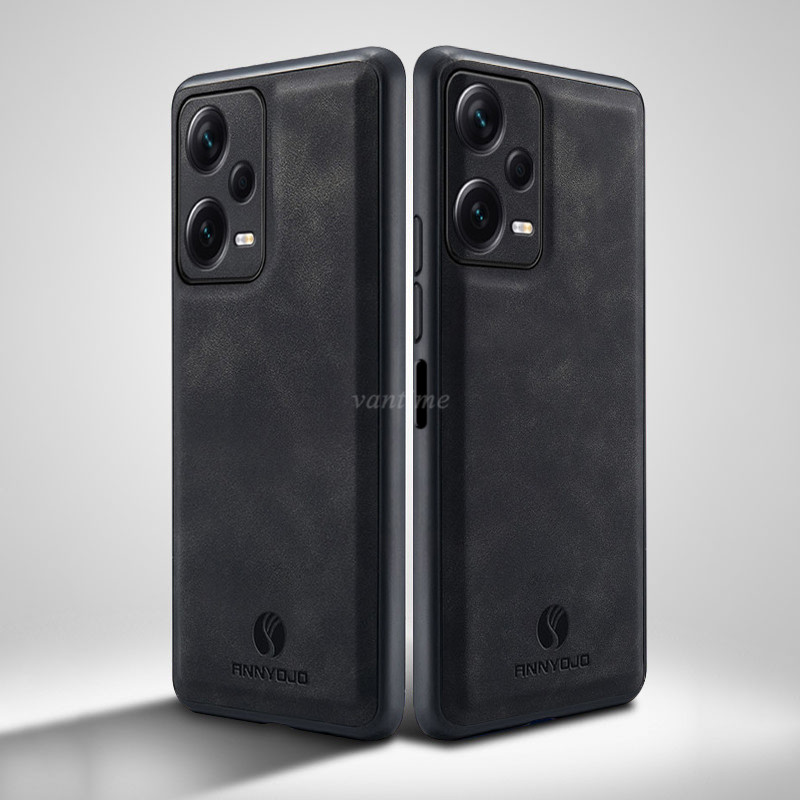 Vantime for Xiaomi Redmi Note 12 Pro+ / Note 12 Pro Plus 5G Case Soft Pure Leather Slim Matte ...