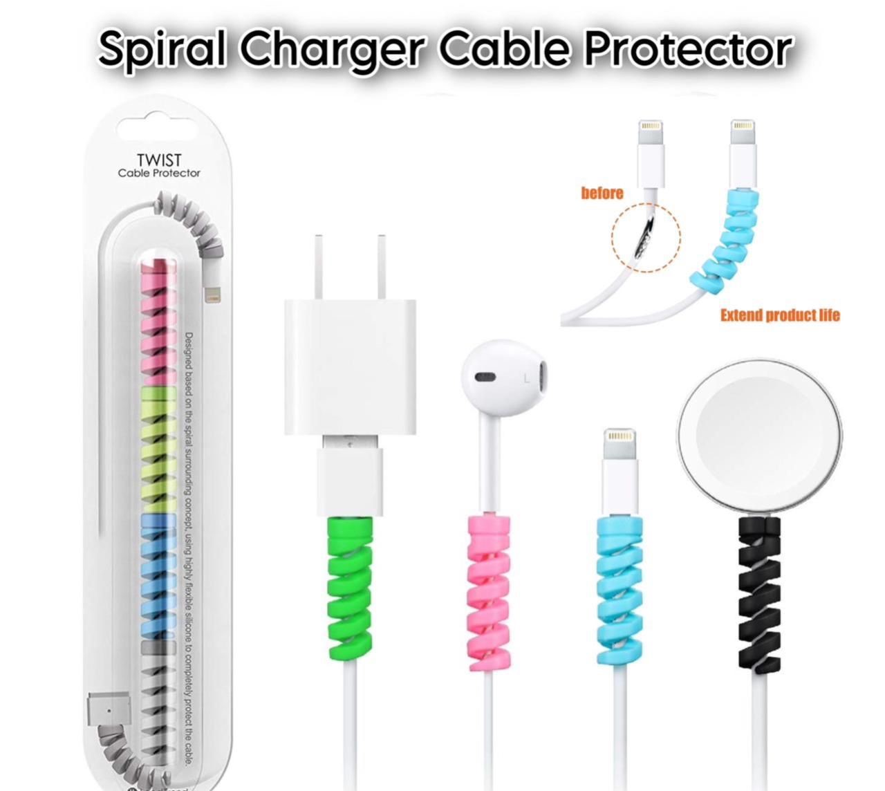 Spiral Charger Cable Protector Data Cable Saver Charging Cord ...