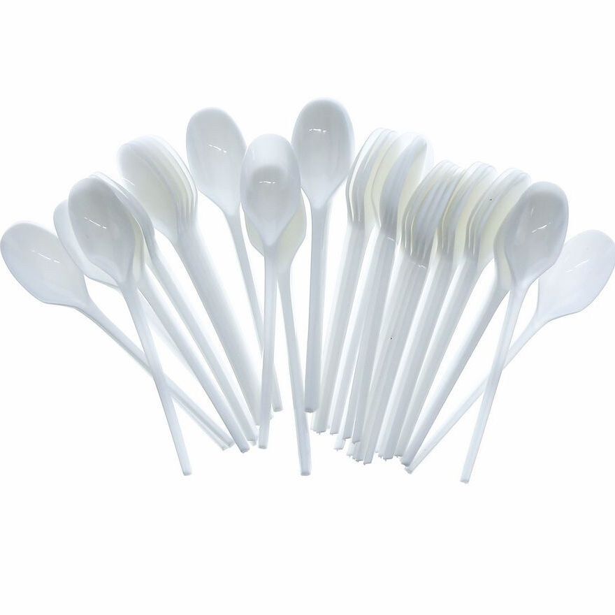 4.5 inch Coffee Spoon Plastic Disposable Spoon Pack - 100 Pcs take away ...