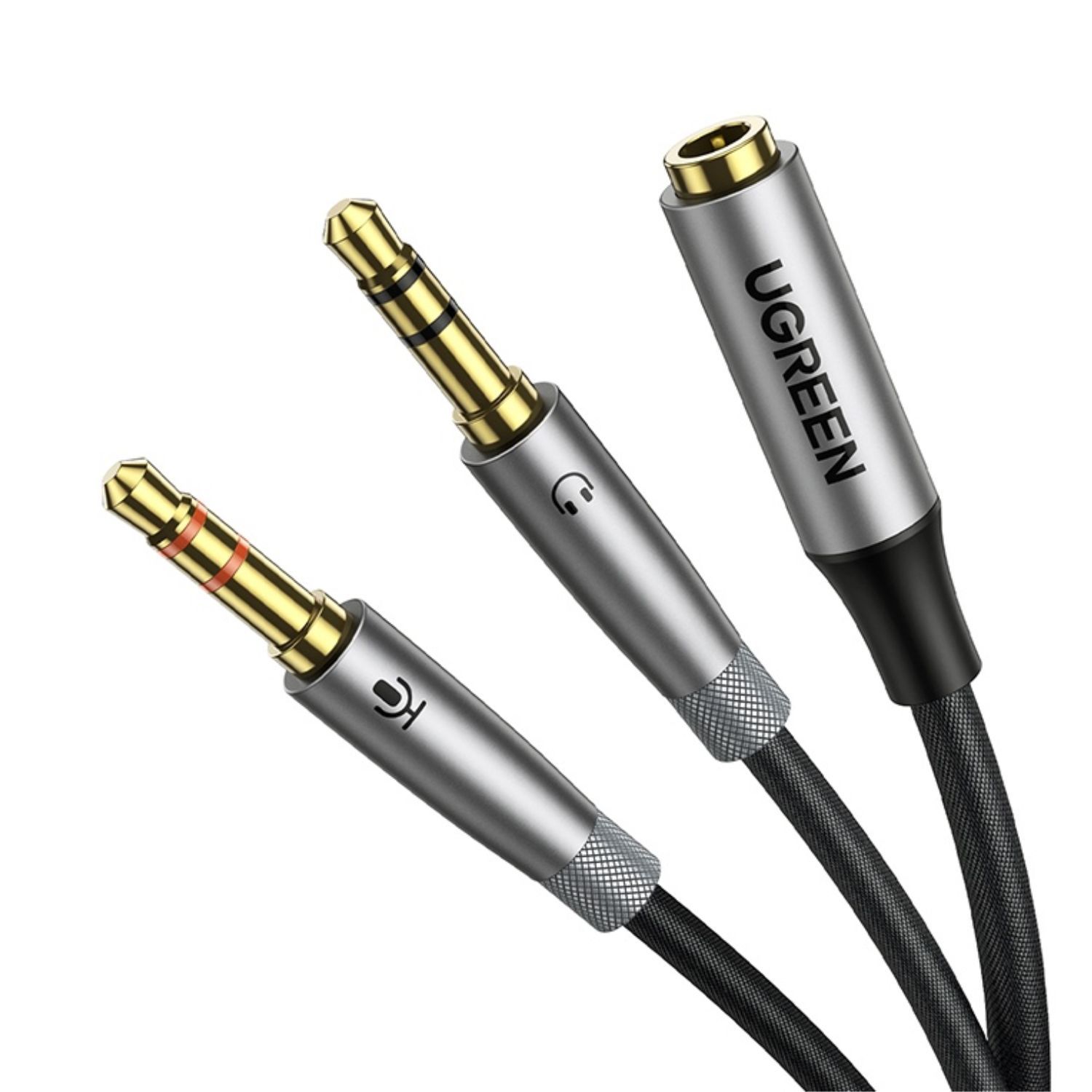 UGREN Headphone Splitter for PC, 3.5mm Female to 2 Dual 3.5mm Male ...