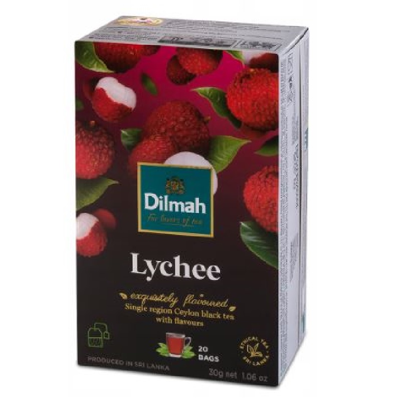 Dilmah Lychee Flavoured Ceylon Black Tea - 20 Tea Bags - 1 Box | Daraz.lk