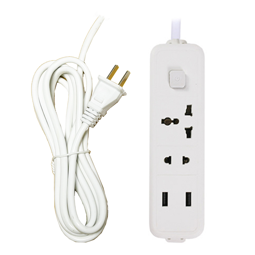 European America 3/4way 2USB Power Strip Universal Socket Converter US ...