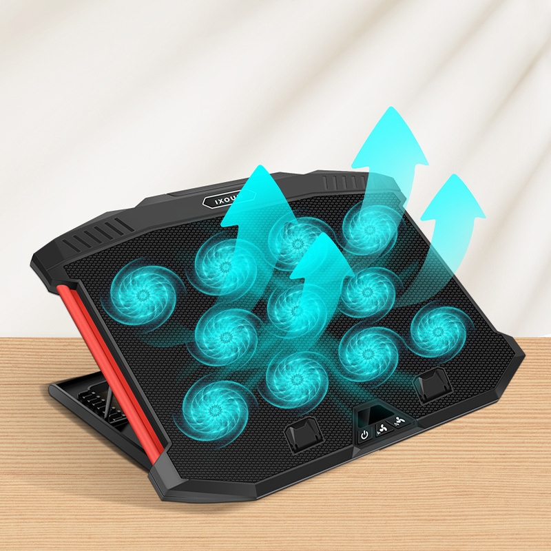 NUOXI X100 11-Fans LED Screen Adjustable Laptop Radiator Cooling Rack ...