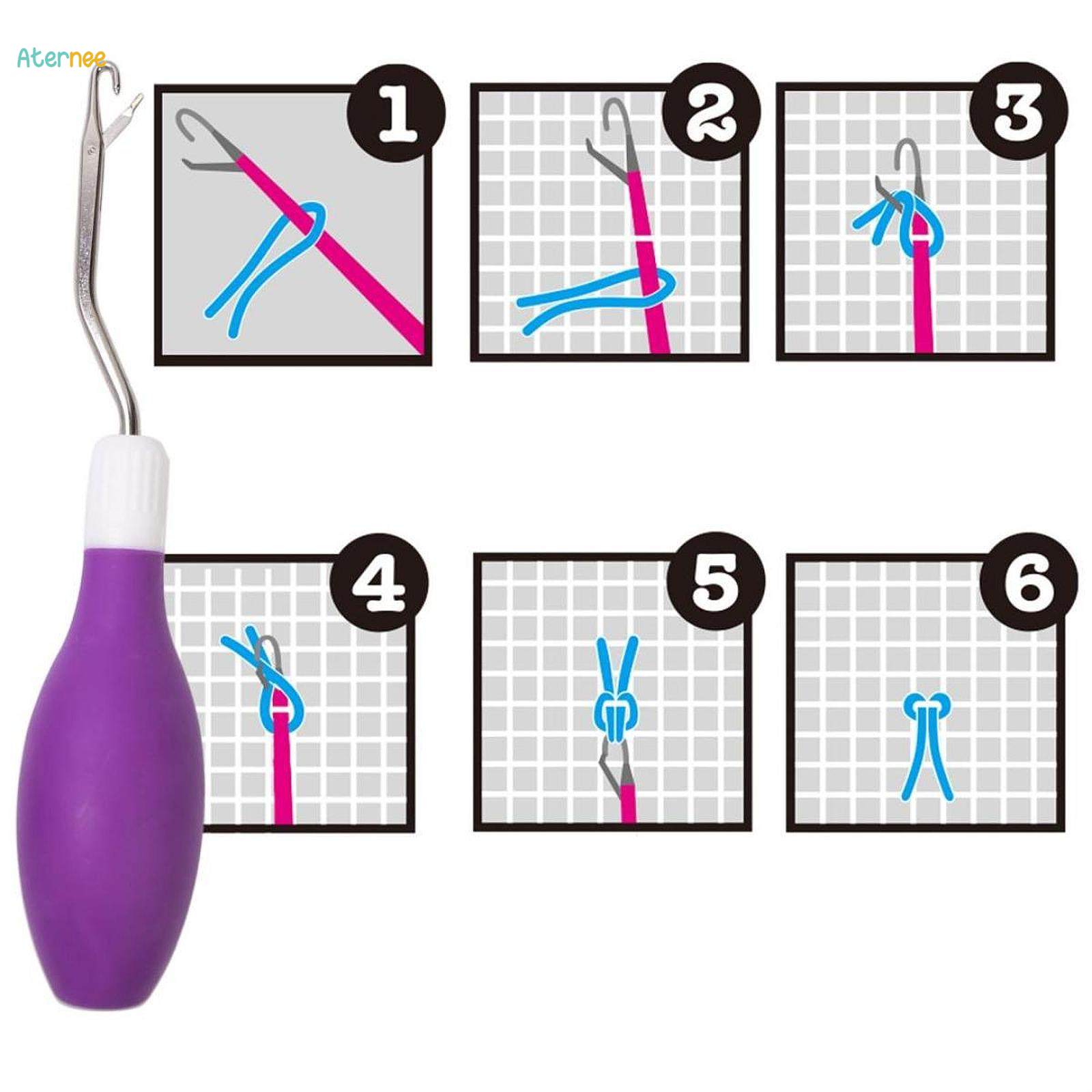 Latch Hook Tool Set Mesh Cloth Crafting Rug Hook for Art Crafts DIY Rug ...