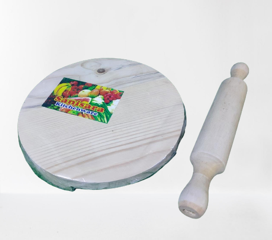 Roti Chapati Maker Wood Rolling Board And Rolling Pin Set | Daraz.lk