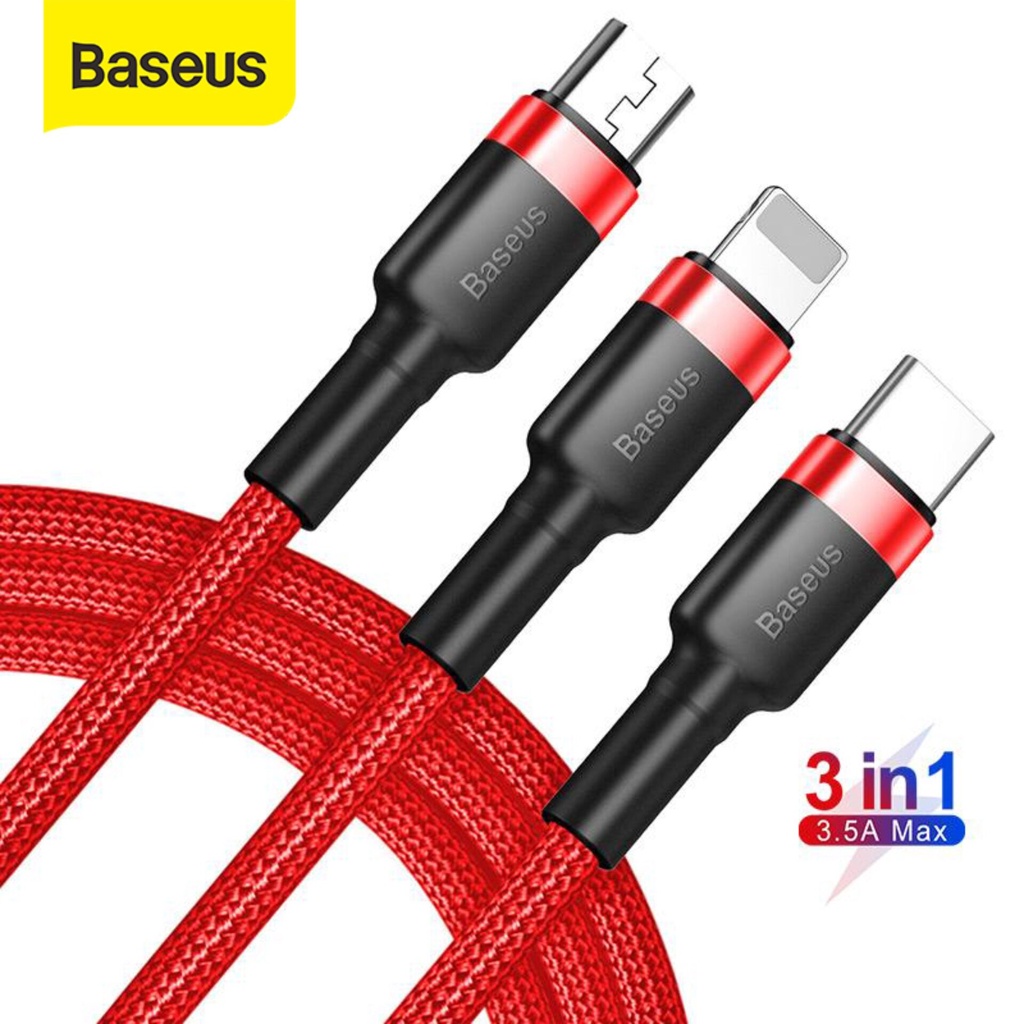 Baseus 3 In 1 USB Cable Multi Charging Cable | Daraz.lk