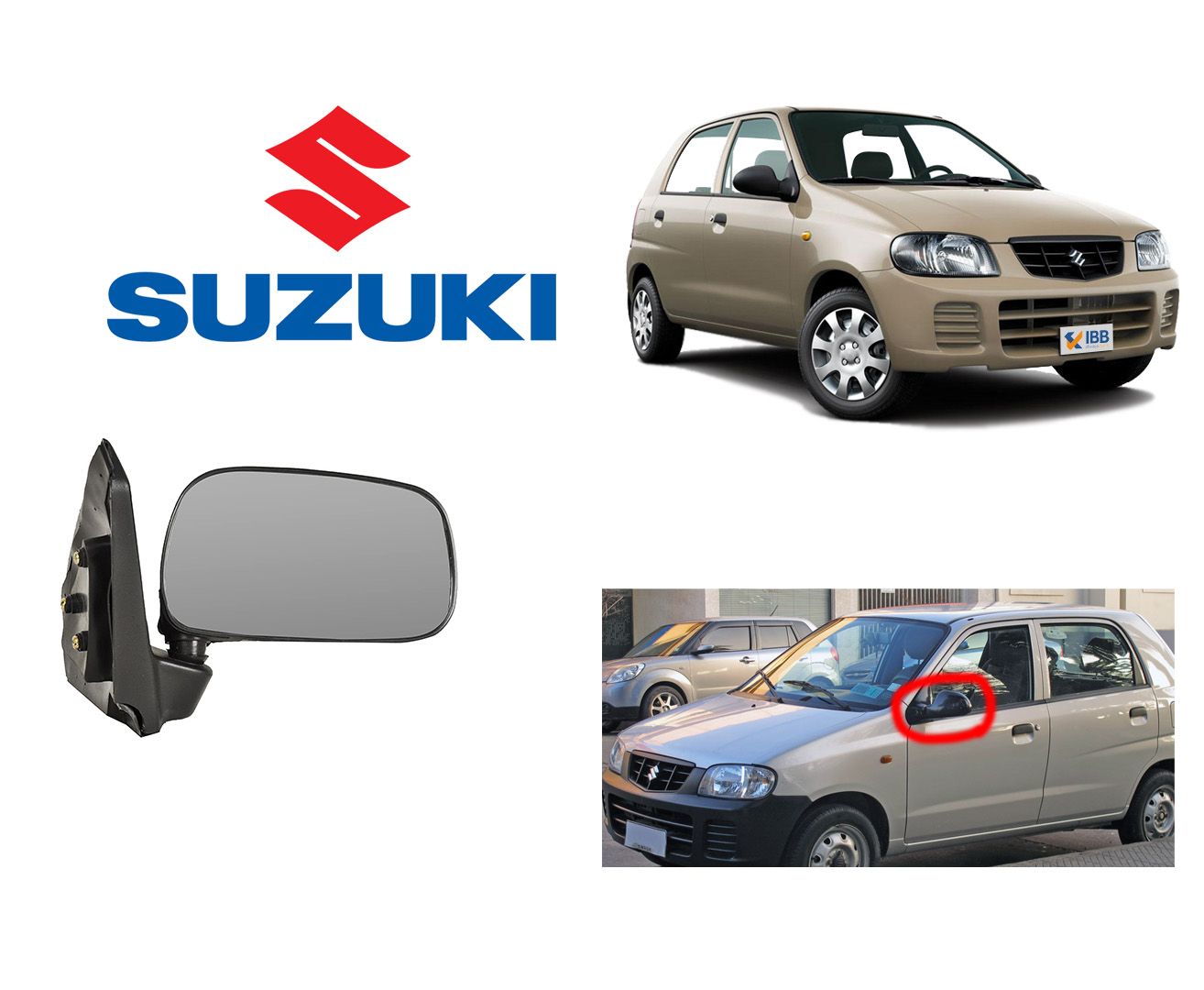 Alto Lxi Car Right Side Mirror L/H Side | Daraz.lk