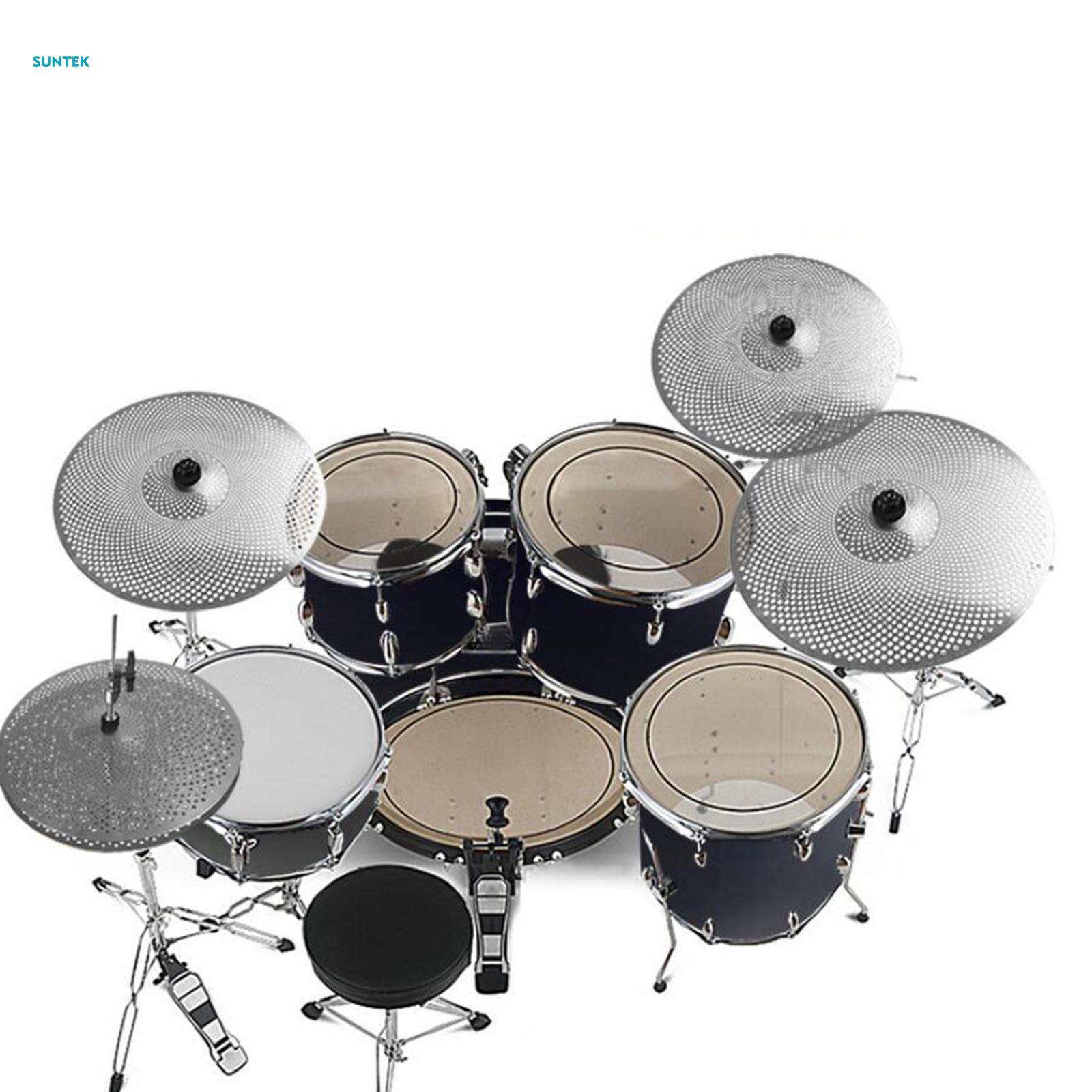 5x Drummer Practice Quiet Cymbal Mute Cymbal Set Low Volume Cymbal Pack ...
