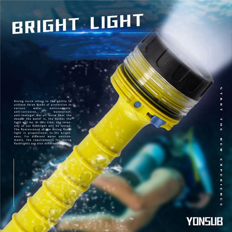 3X Scuba Diving Flashlight Underwater Waterproof LED Diver Light ...