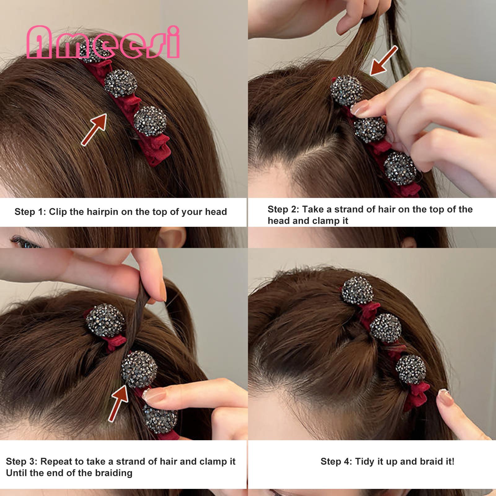 Ameesi Forehead Bang Hairpin Elegant Lint Double Layer Hairpin Hair ...