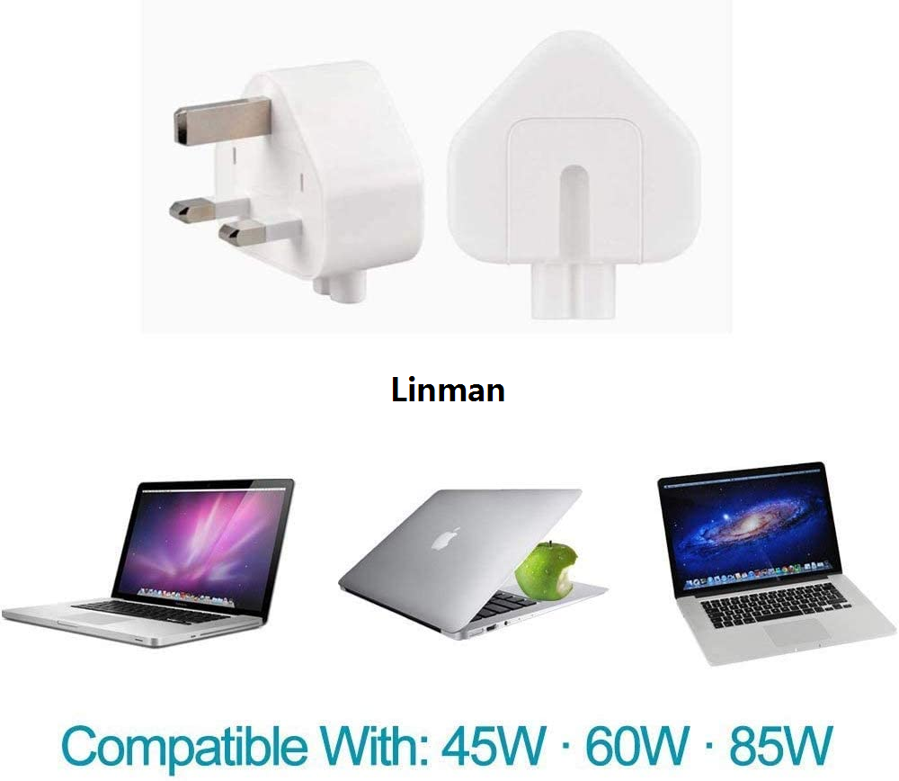 Linman UK Plug Duckhead Power Adapter with FUSE For All Apple MacBook ...