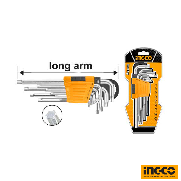 INGCO Torx Allen Key 9 Pcs With Extra Long Arm | Daraz.lk