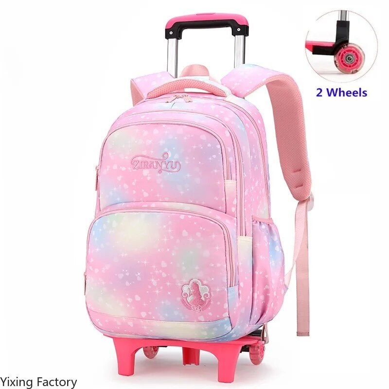Children School Backpack Set with Wheels Students Bags for Girls ...