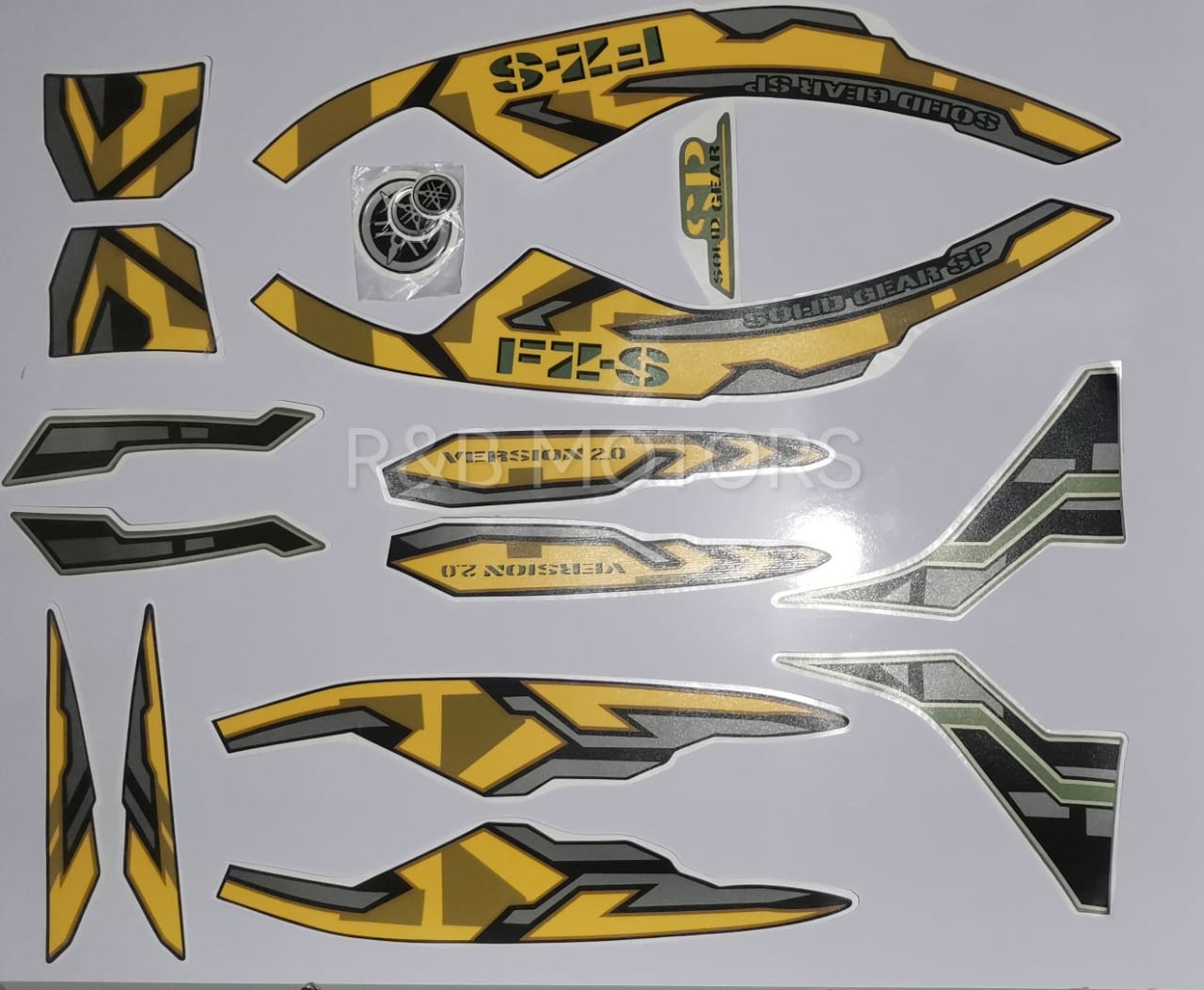 Yamaha Fzs Version 02 Army Green Full Body Yellow Stickers | Daraz.lk