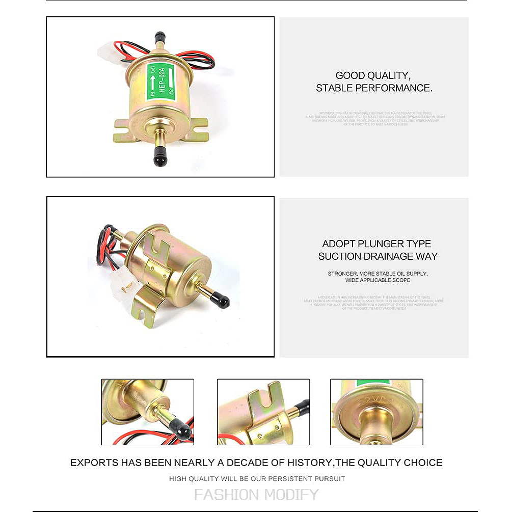 Universal 12V Fuel Pump HEP-02A Electric Gas Low Pressure Crude Oil ...