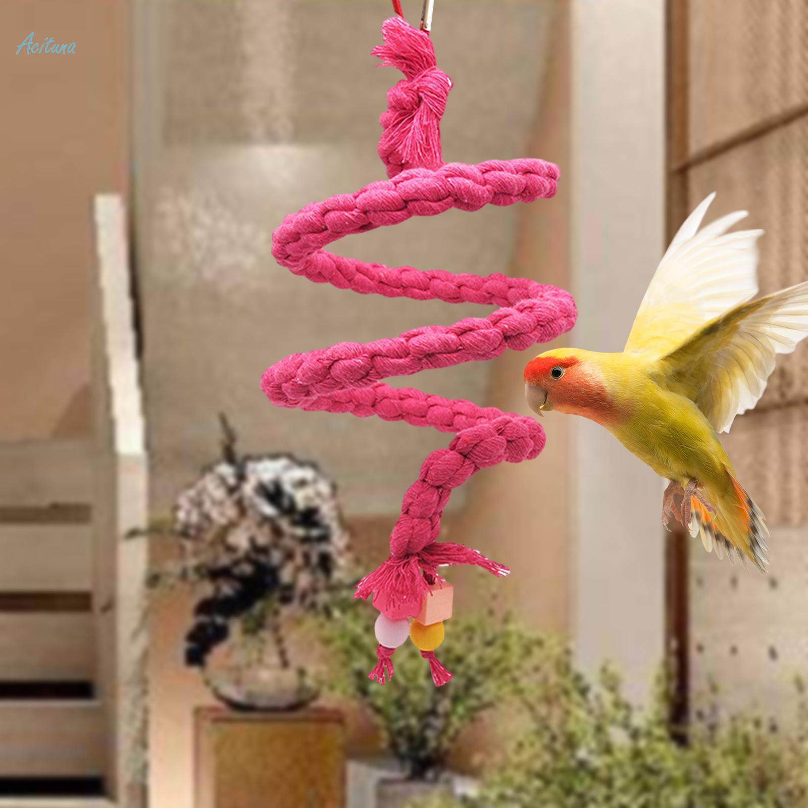 Standing Toy Woven Spiral Rope Braided Rope for Parakeet Canary ...