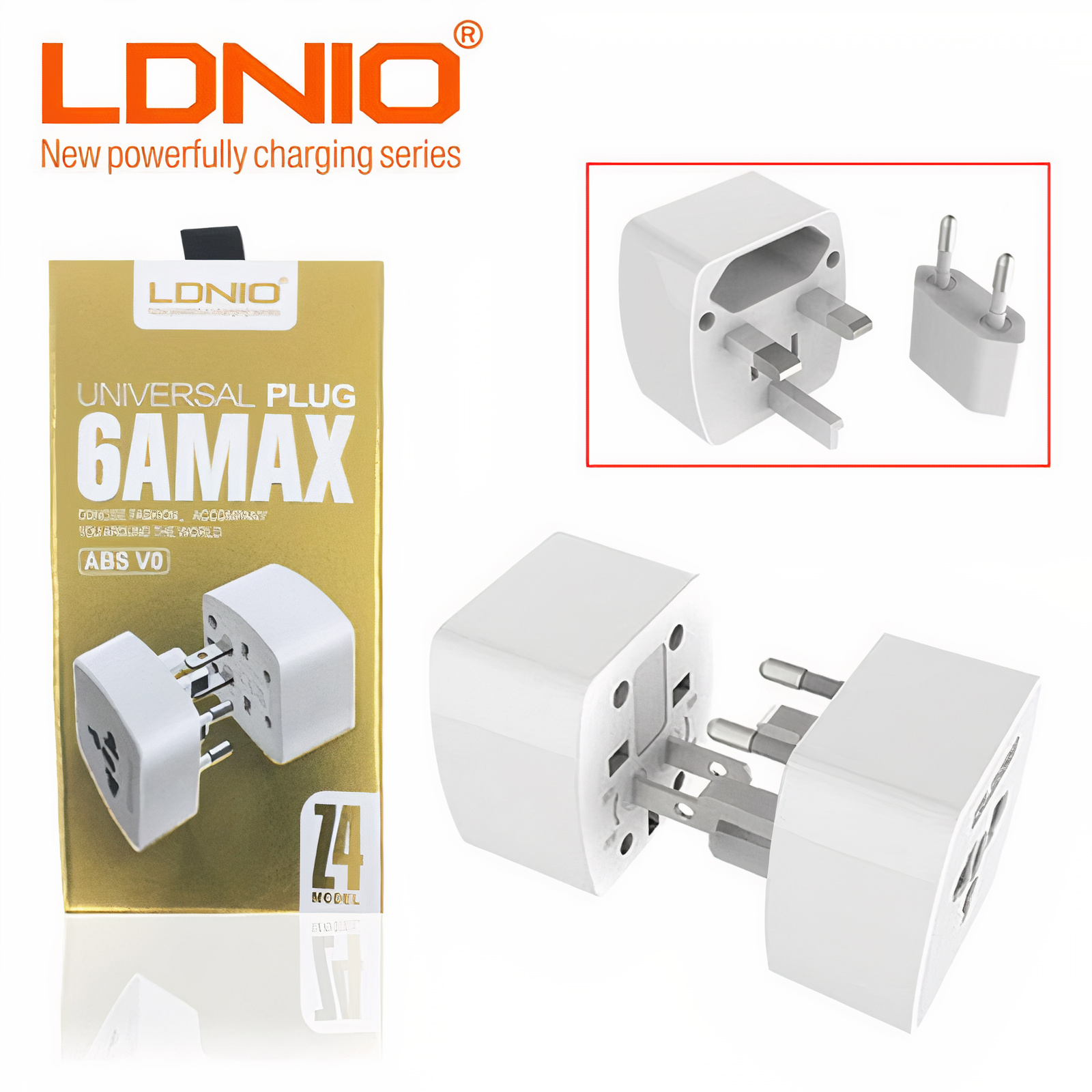 LDNIO Universal Travel Plug Smart Look Adapter Z4 6A MAX | Daraz.lk