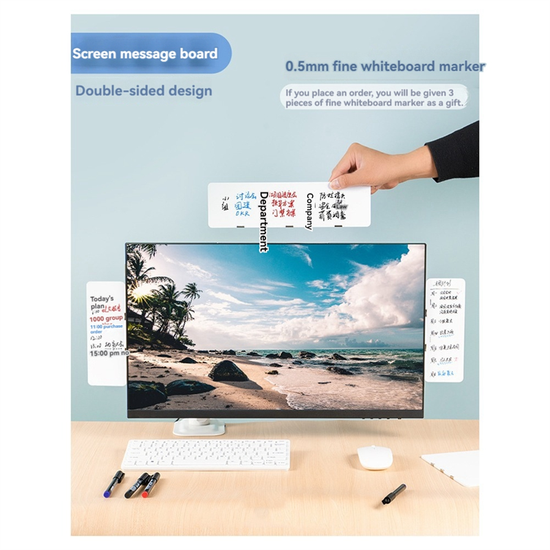 2 Pack Monitor Memo Whiteboard,Magnetic Sticky Note Holder Dry Erase ...