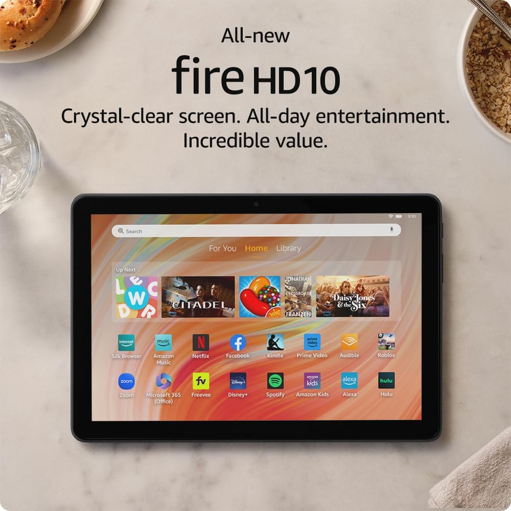 Fire HD 10 tablet, built for relaxation, 10.1" vibrant Full HD screen ...