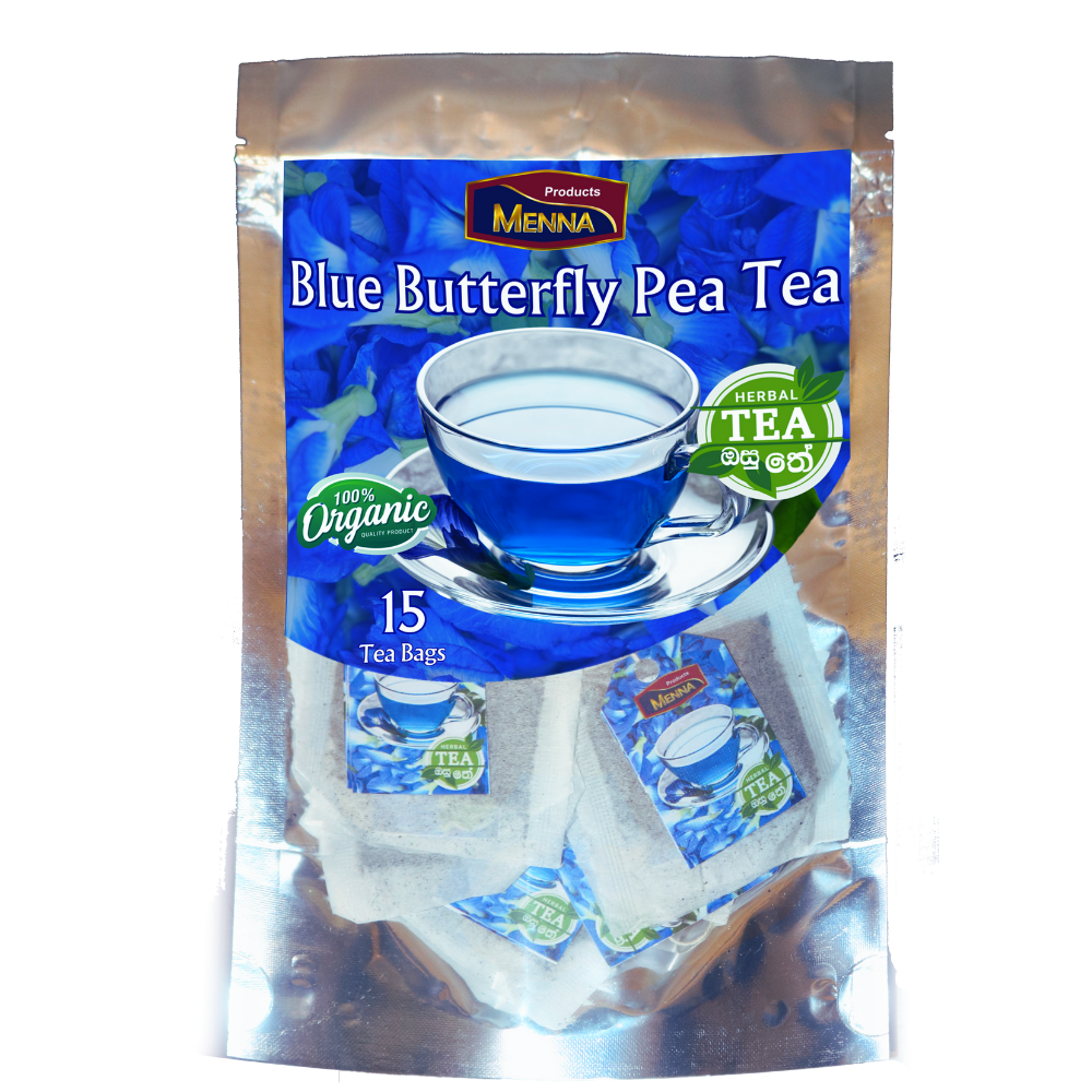 MENNA PRODUCTS Blue Butterfly Pea Tea (15 Tea Bags) - Pure, Vibrant ...