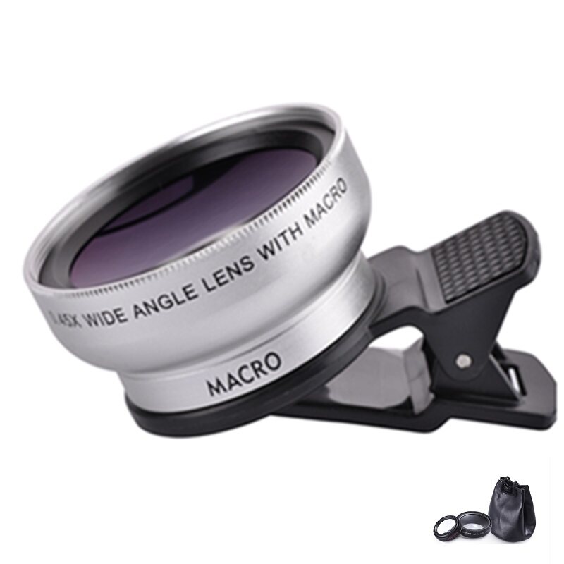High Quality 2 In 1 Phone Camera Lens 0.45X Wide Angle Len 12.5X Macro HD Camera Lens Universal ...